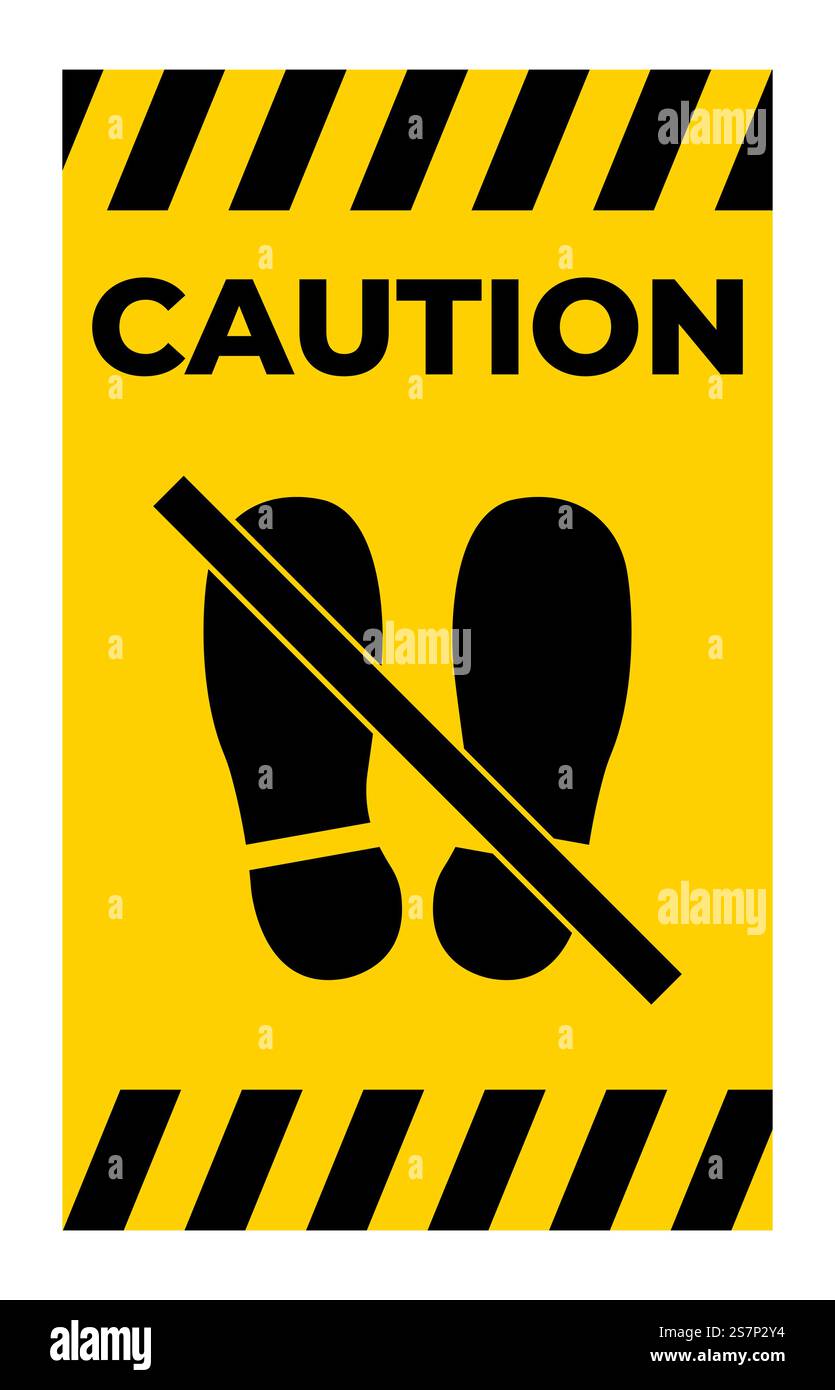 Danger Sign Do Not Stand Here On White Background Stock Vector Image ...