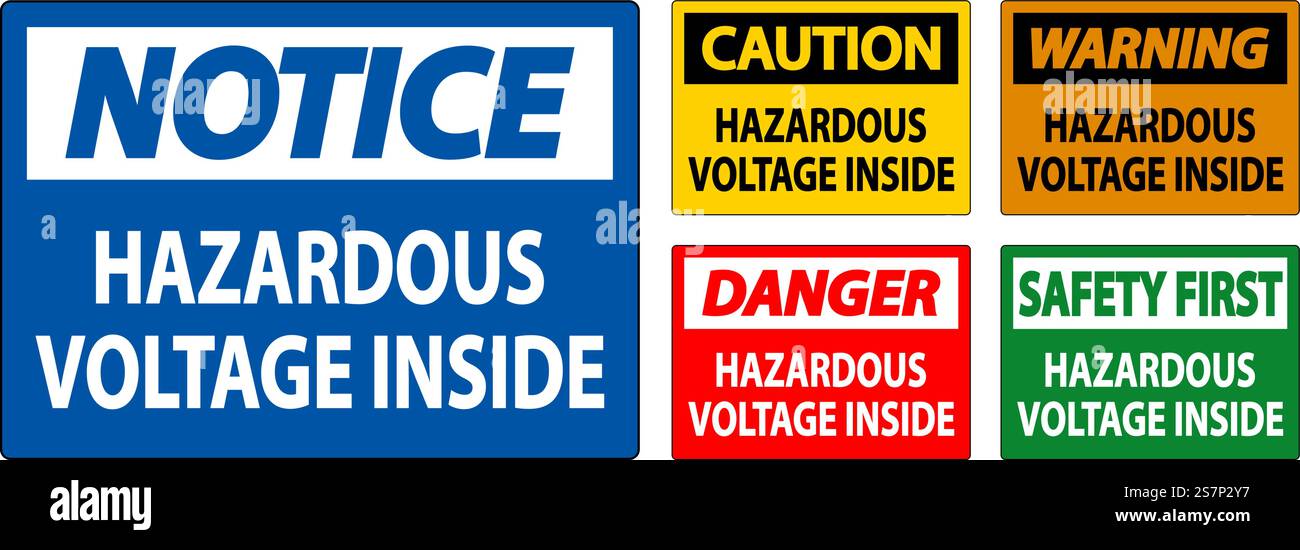 Danger Sign Hazardous Voltage Inside Stock Vector Image & Art - Alamy