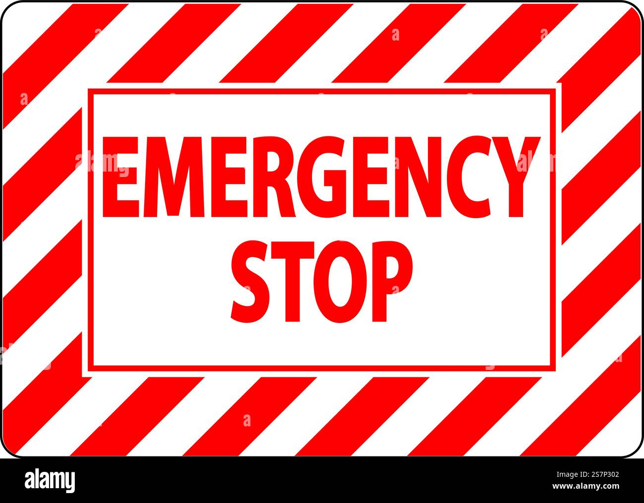 Electrical Equipment Warning Sign Emergency Stop Stock Vector Image ...