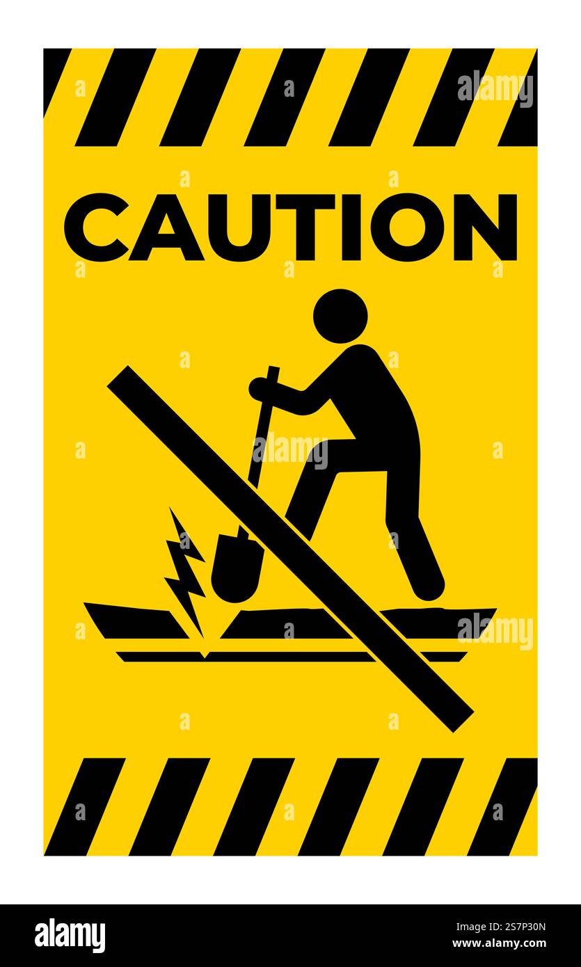 Danger Sign High Voltage Cable Buried. Do Not Dig Between Sign Stock ...