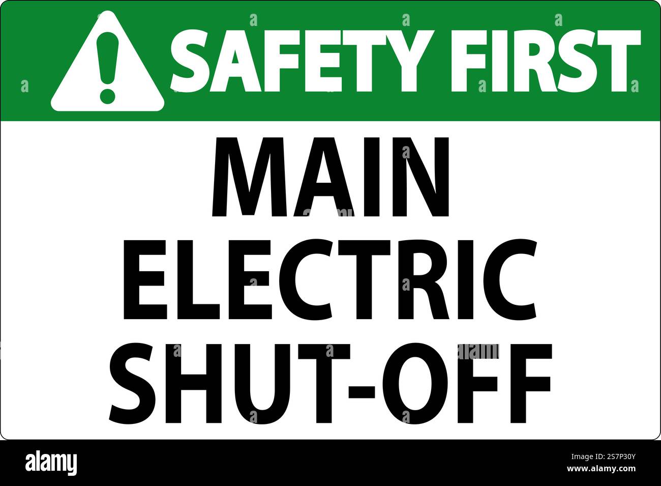 Safety First Sign Main Electric Shut-Off Stock Vector Image & Art - Alamy