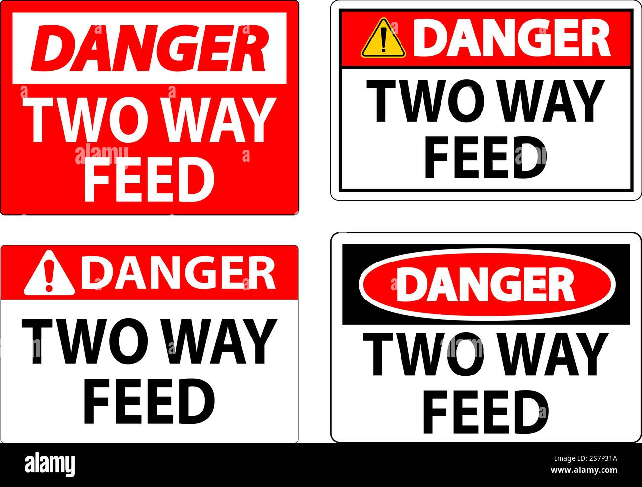 Danger Sign Two Way Feed Stock Vector Image & Art - Alamy