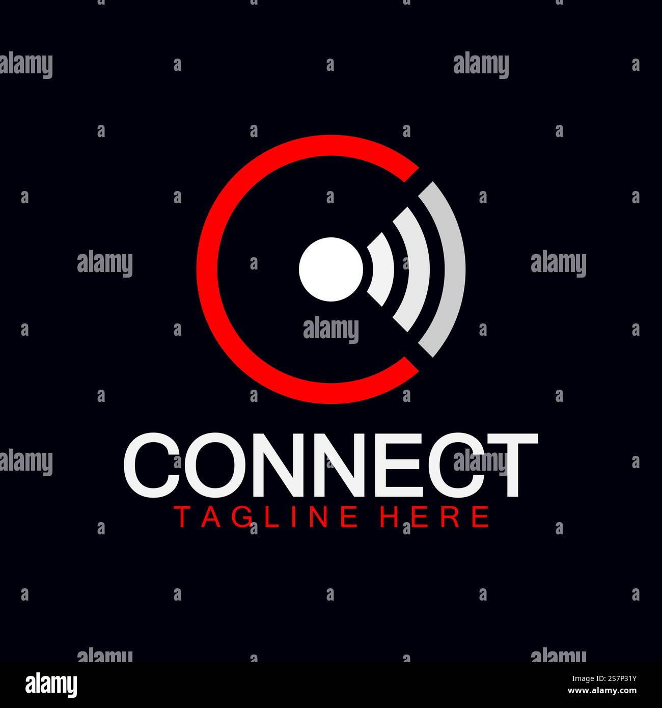 Letter c connection logo with signal design vector illustration Stock ...