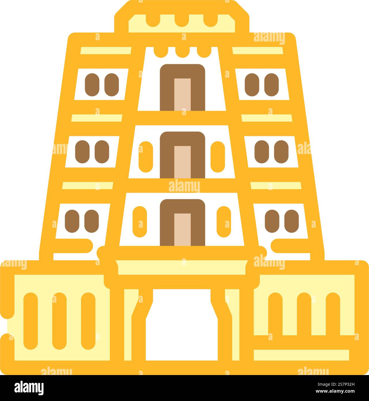 hindu temple god om color icon vector. hindu temple god om sign ...