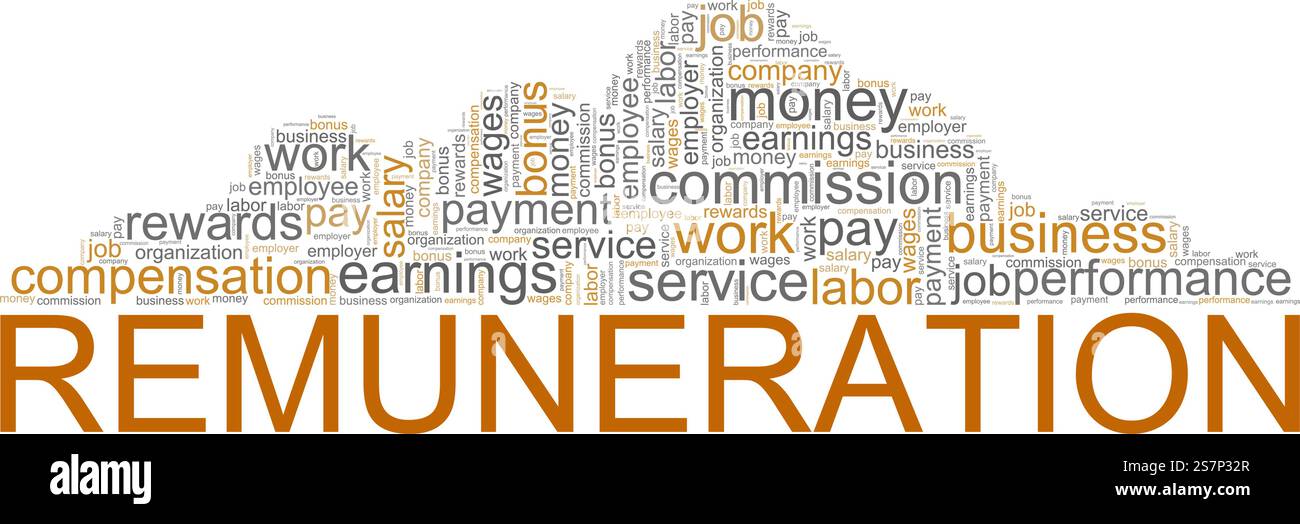 Remuneration conceptual vector illustration word cloud isolated on ...