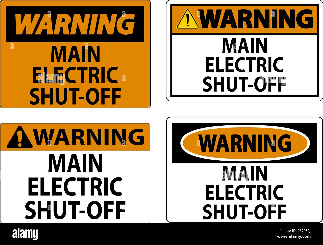 Warning Sign Main Electric Shut-Off Stock Vector Image & Art - Alamy