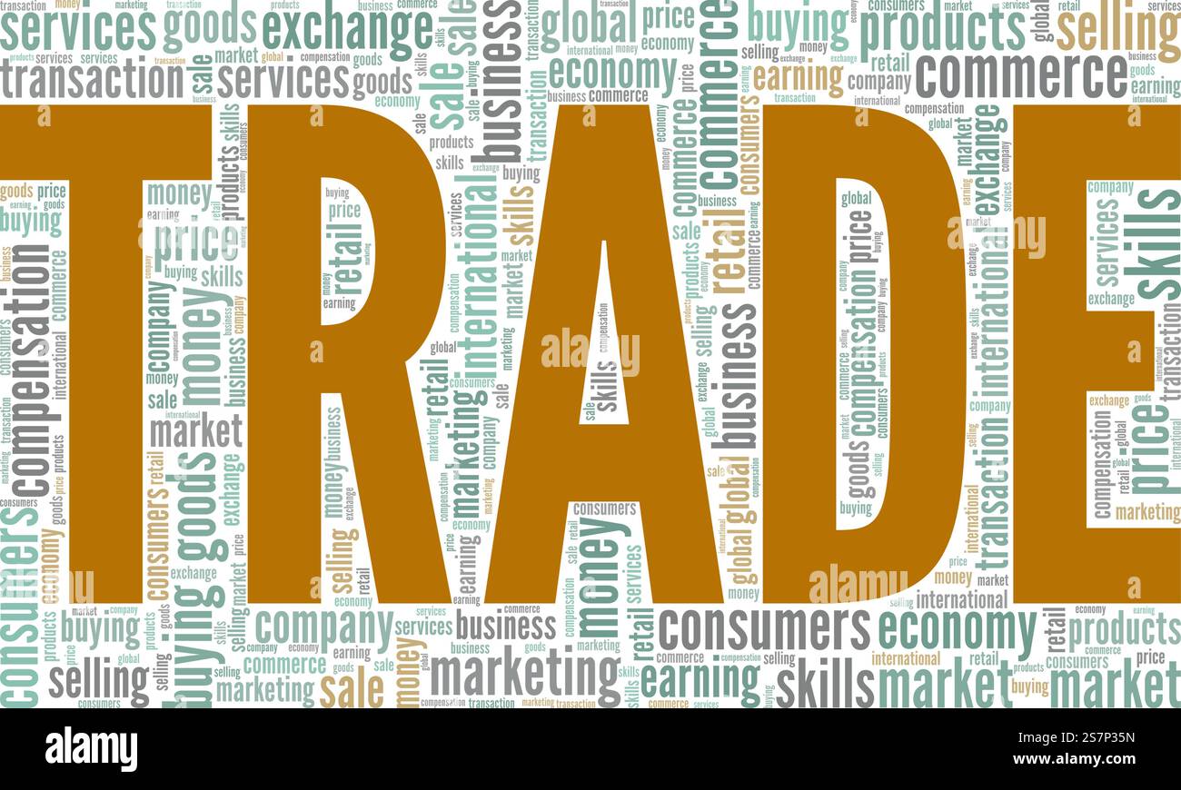 Trade conceptual vector illustration word cloud isolated on white ...