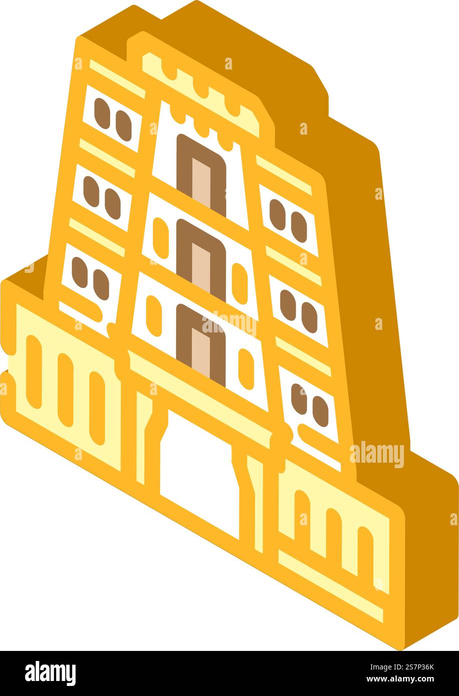 hindu temple god om isometric icon vector. hindu temple god om sign ...