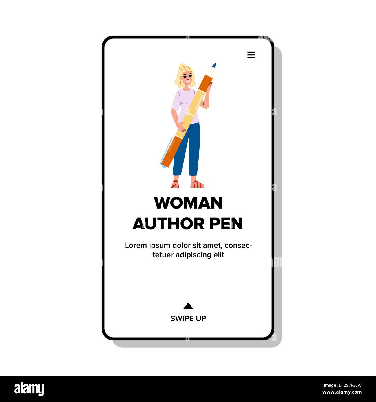 hand woman author pen vector. book business, write notepad, writer ...