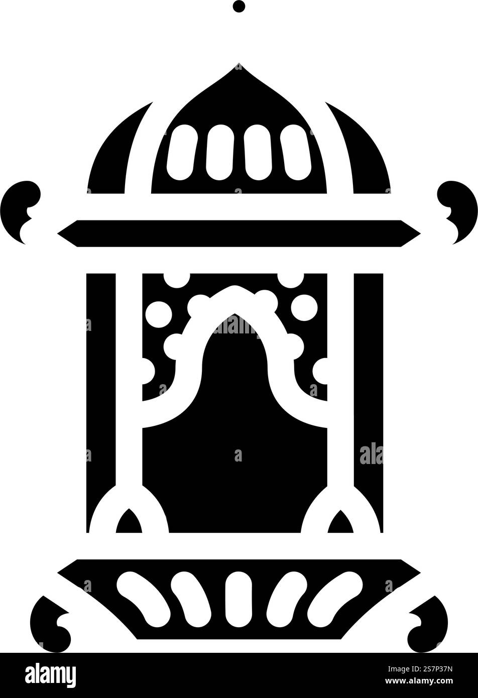 islamic lantern fanous glyph icon vector. islamic lantern fanous sign ...