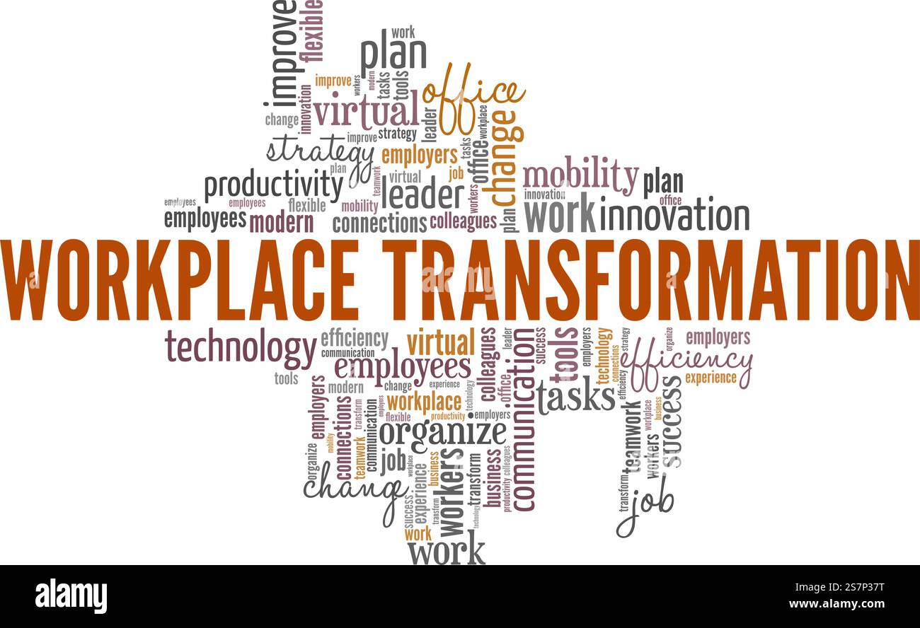 Workplace Transformation conceptual vector illustration word cloud ...