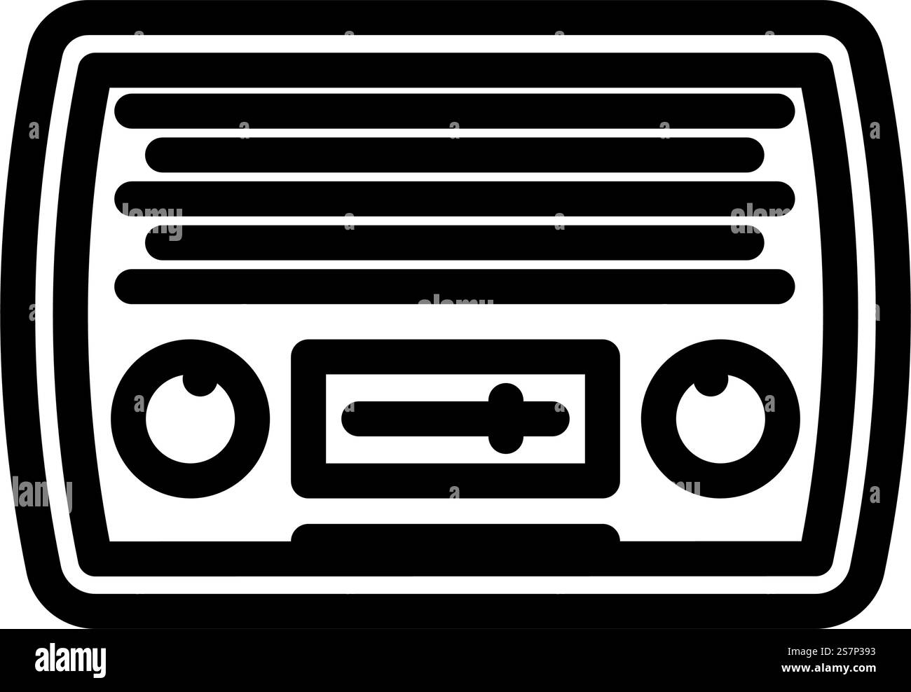 retro radio music line icon vector. retro radio music sign. isolated ...