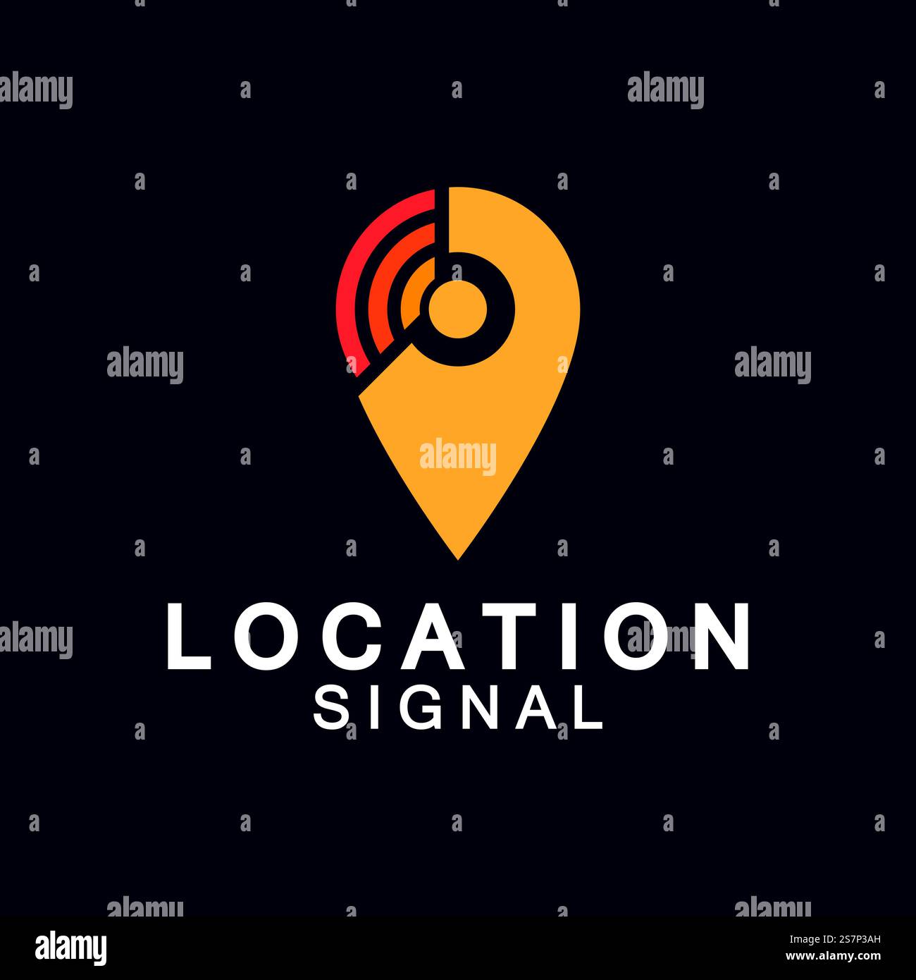 Pointer map with wifi internet signal location connection icons logo ...