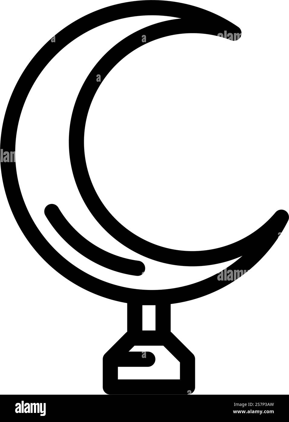 crescent moon islam muslim line icon vector. crescent moon islam muslim ...