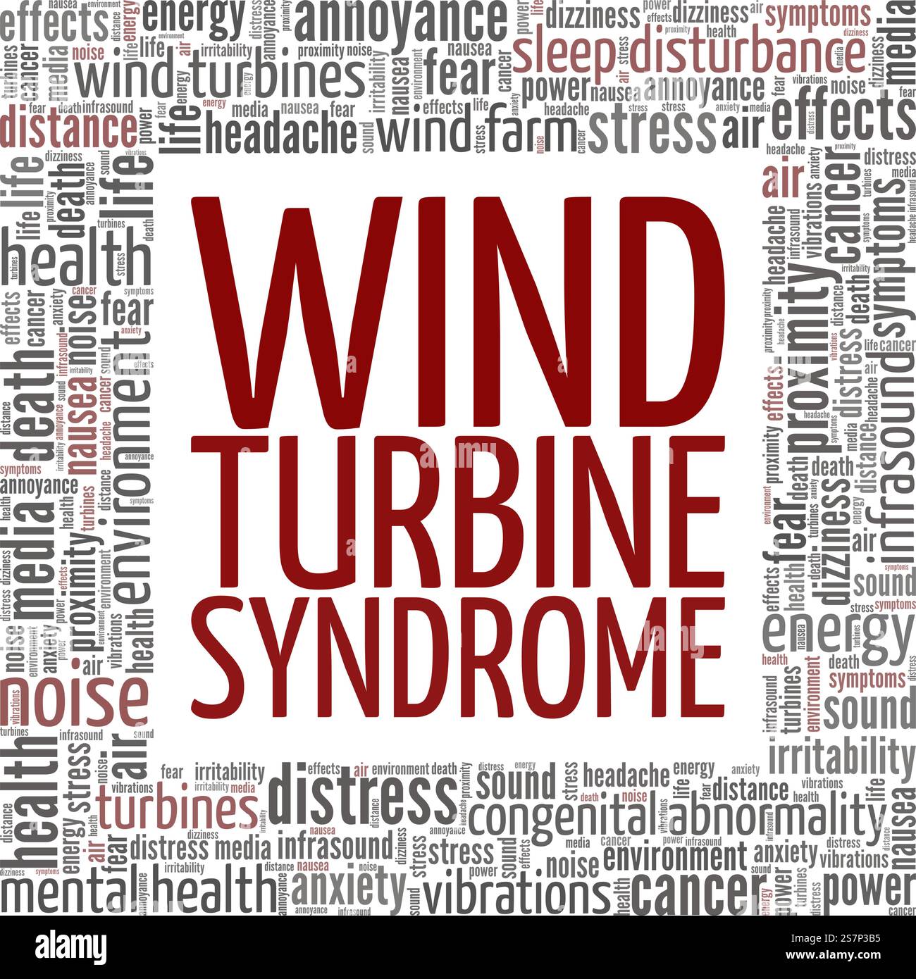 Wind Turbine Syndrome conceptual vector illustration word cloud ...