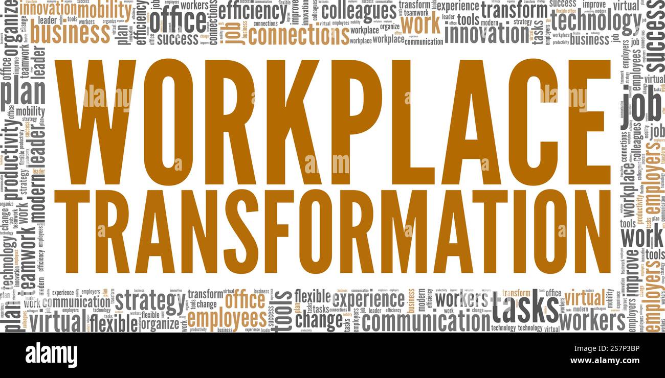 Workplace Transformation conceptual vector illustration word cloud ...