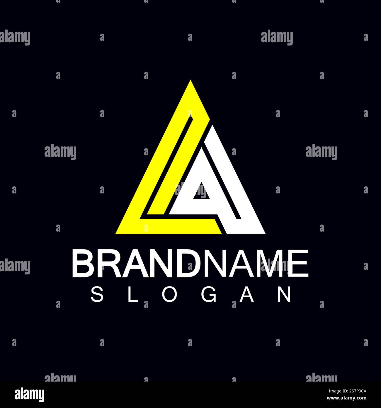 Creative letter LA triangle shape monogram logo Stock Vector Image ...