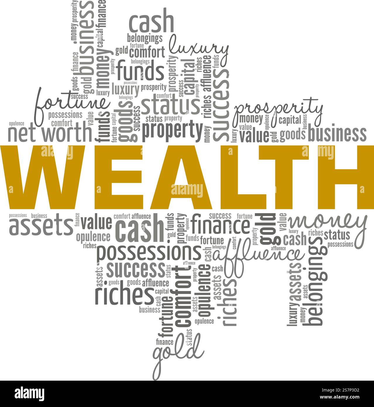 Wealth conceptual vector illustration word cloud isolated on white ...