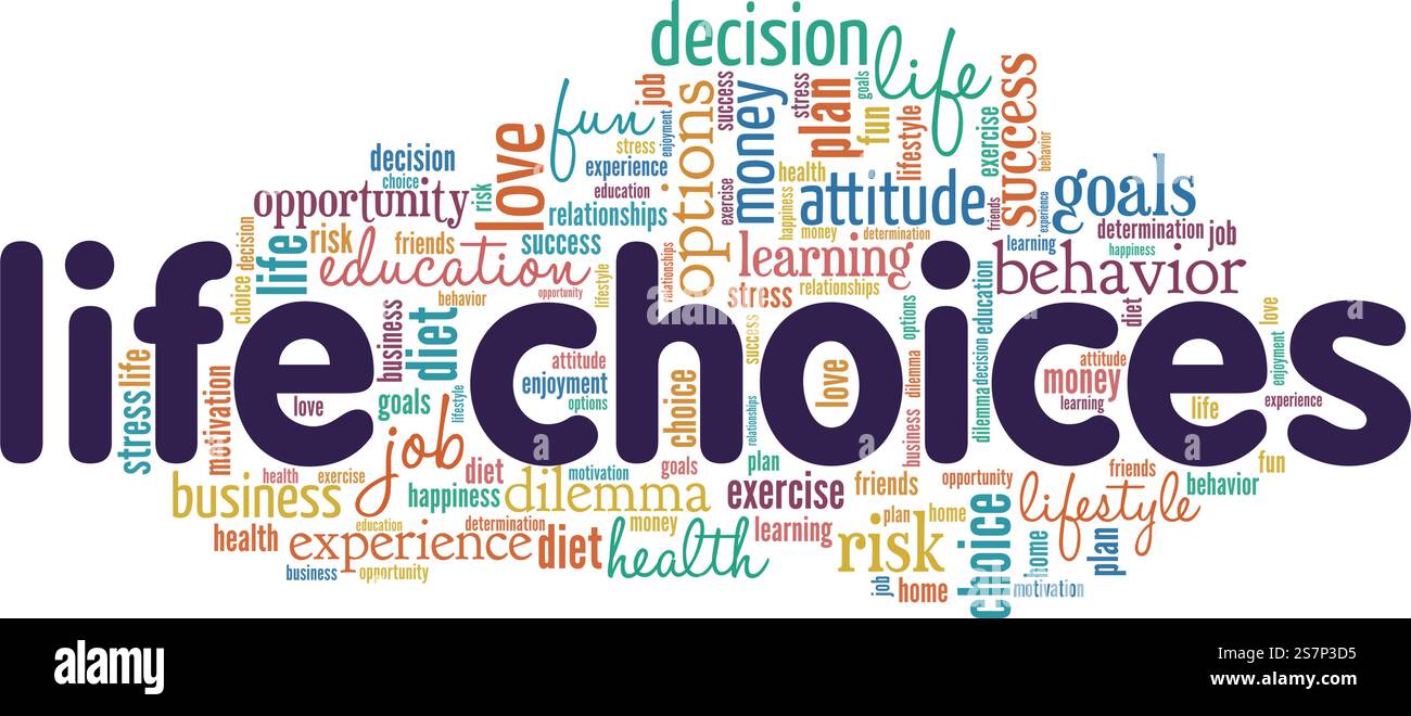 Life Choices conceptual vector illustration word cloud isolated on ...