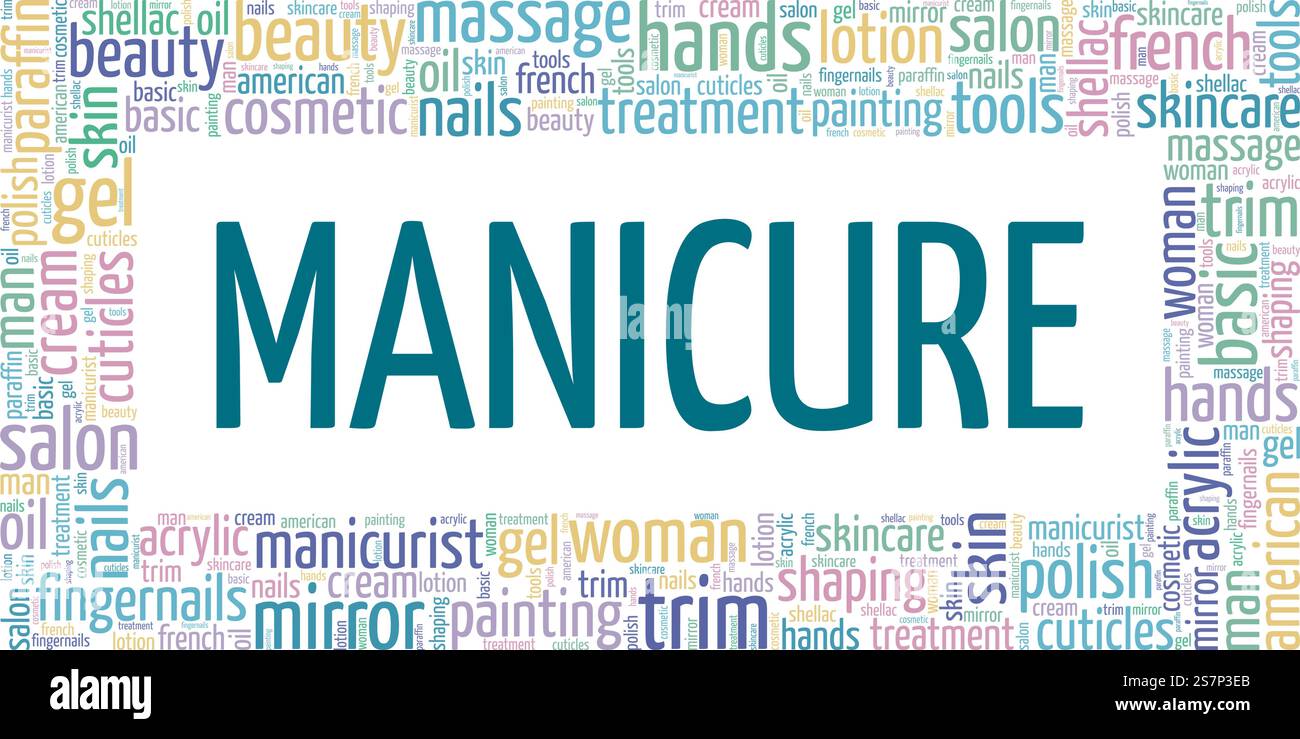 Manicure conceptual vector illustration word cloud isolated on white ...