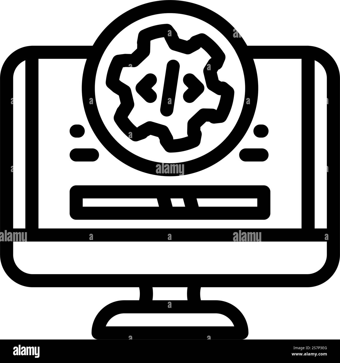 Software maintenance line icon Black and White Stock Photos & Images ...