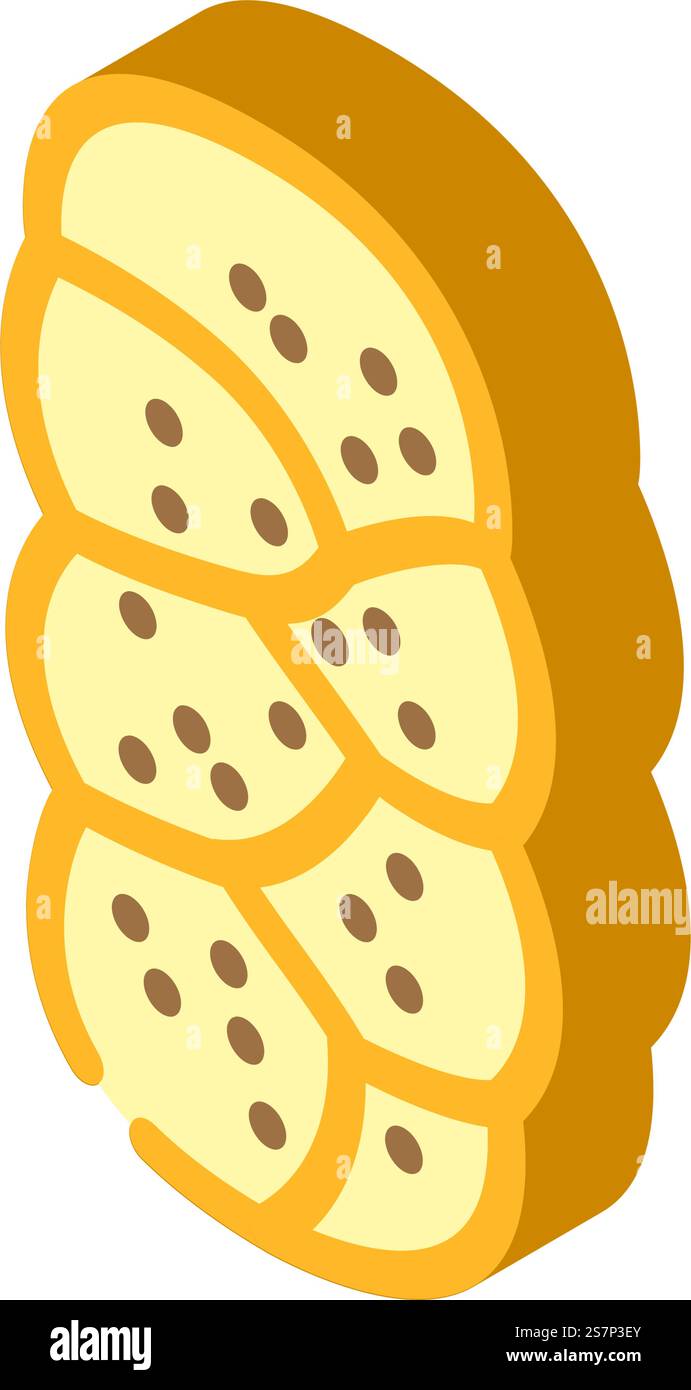 challah bread jewish isometric icon vector. challah bread jewish sign ...