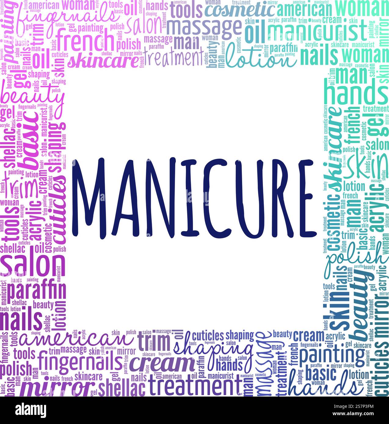 Manicure conceptual vector illustration word cloud isolated on white ...