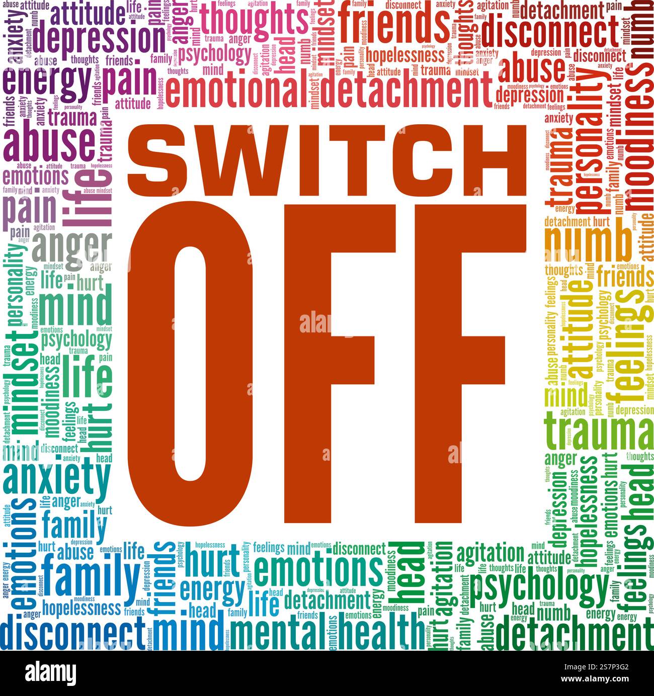Switch Off conceptual vector illustration word cloud isolated on white ...
