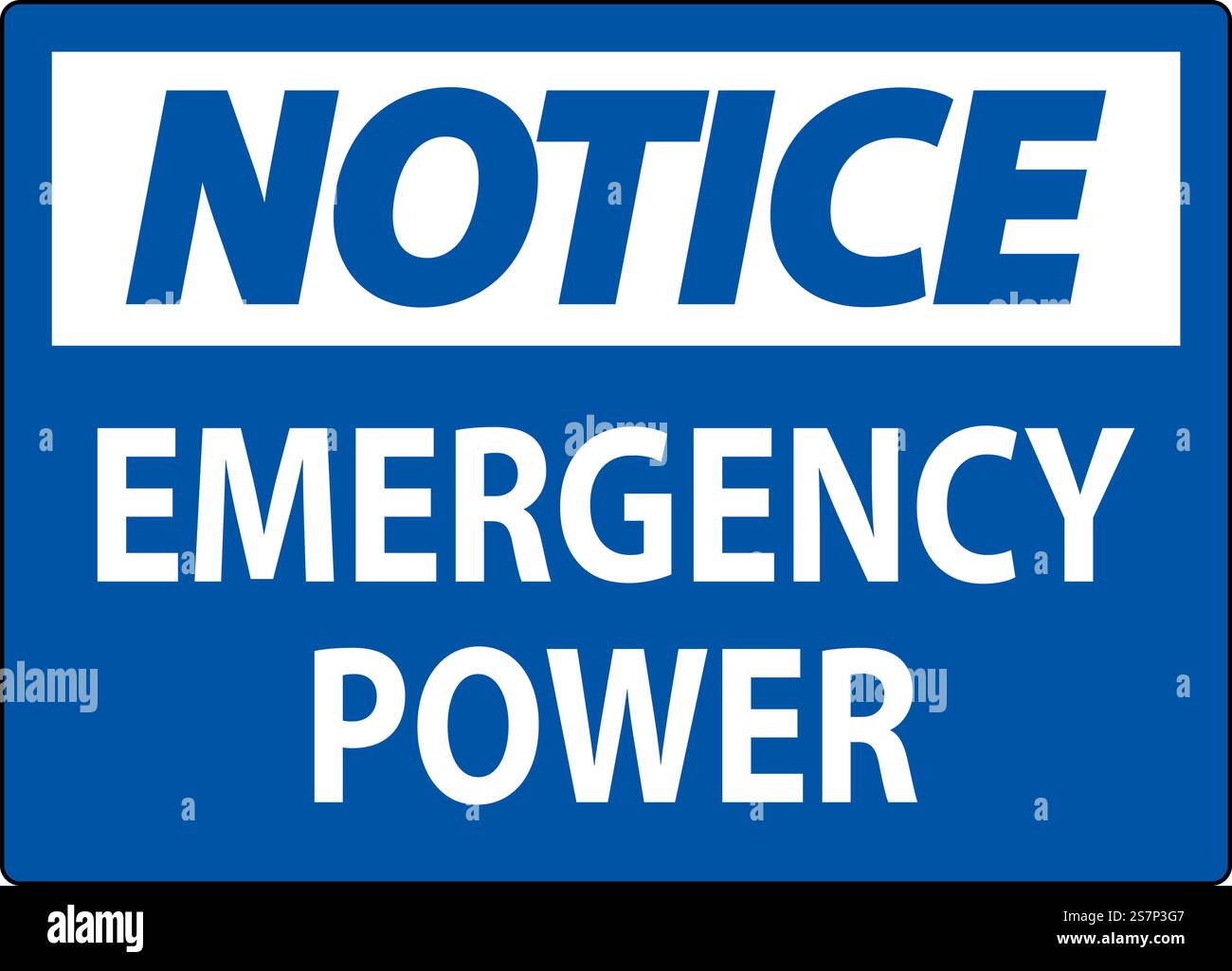 Notice Sign Emergency Power Stock Vector Image & Art - Alamy