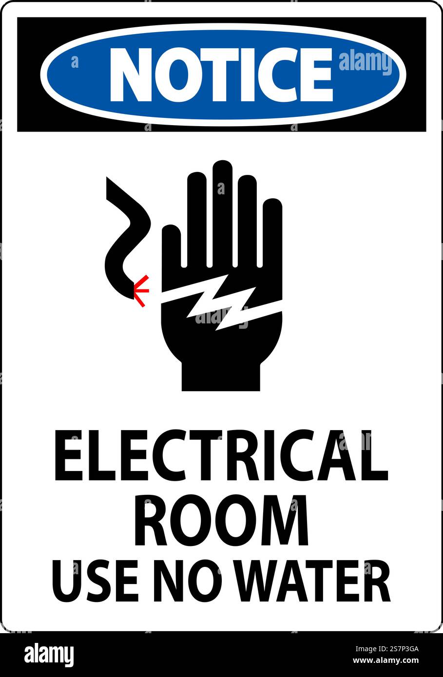 Restricted Area Sign Notice Electrical Room Use No Water Stock Vector ...