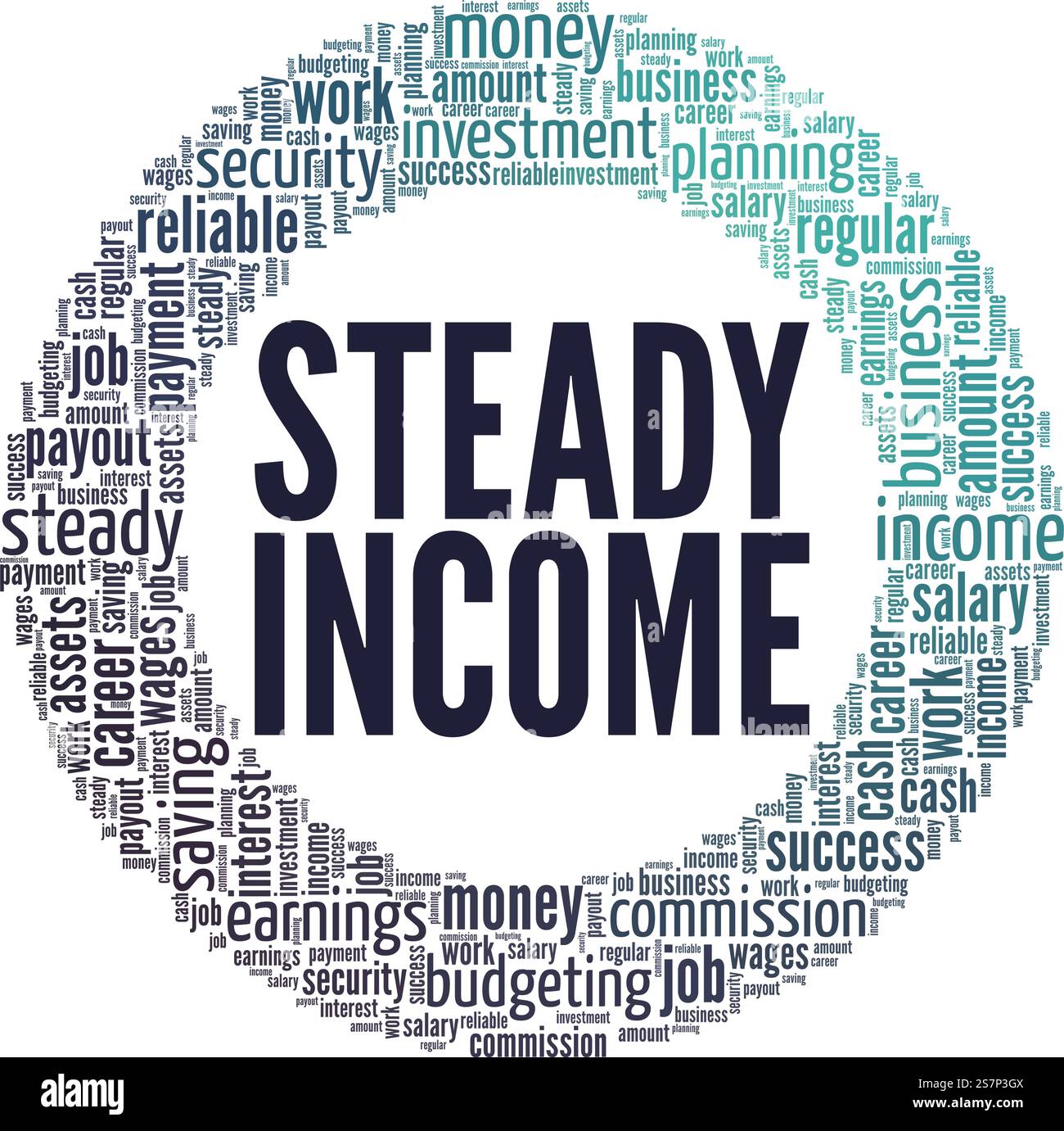 Steady Income conceptual vector illustration word cloud isolated on ...