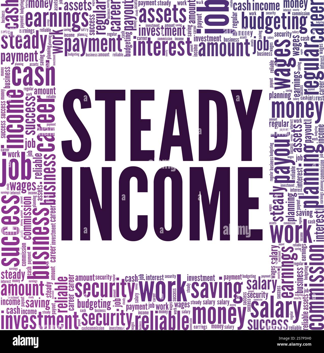 Steady Income conceptual vector illustration word cloud isolated on ...