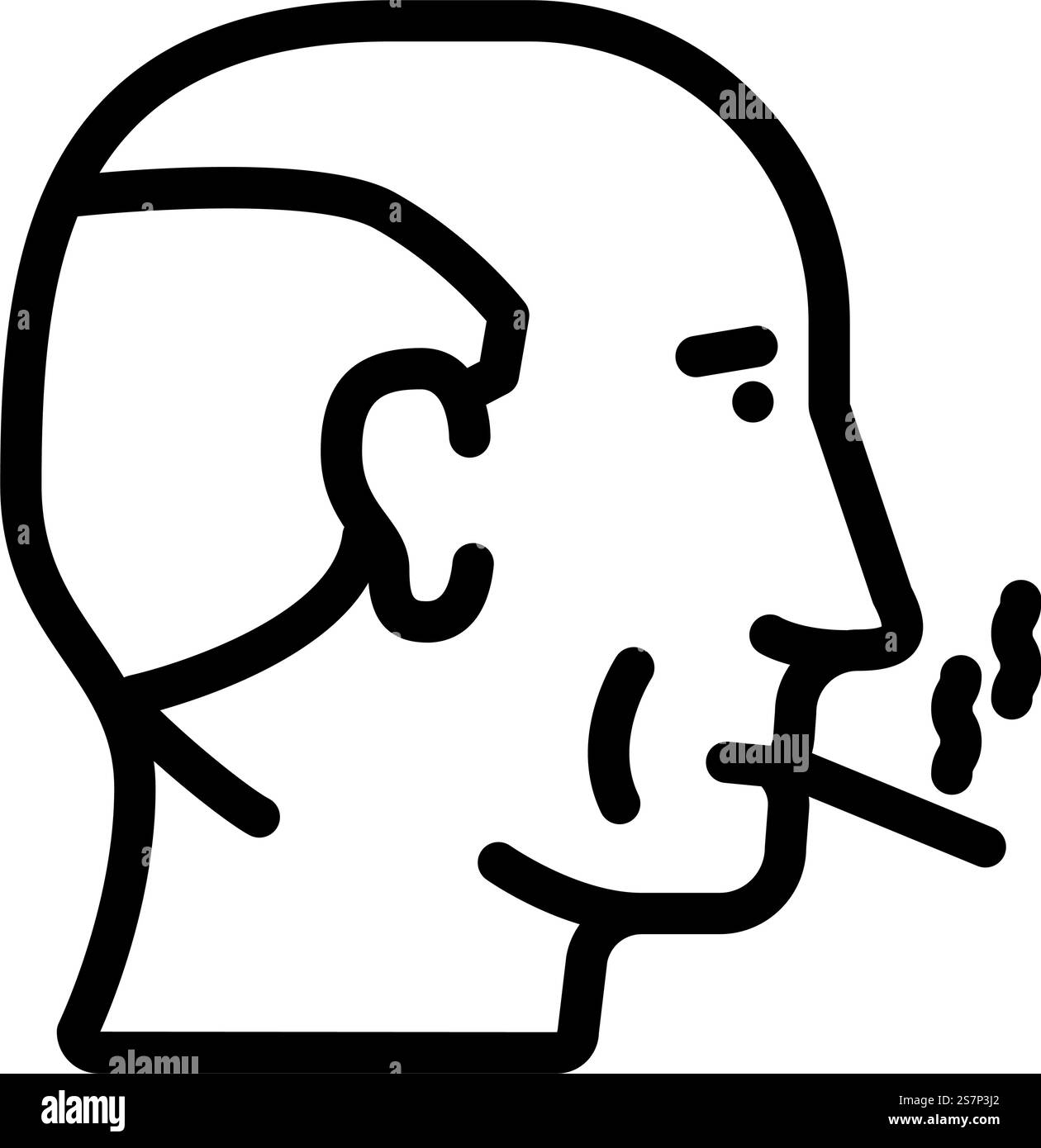 male smoking cigarette line icon vector. male smoking cigarette sign ...