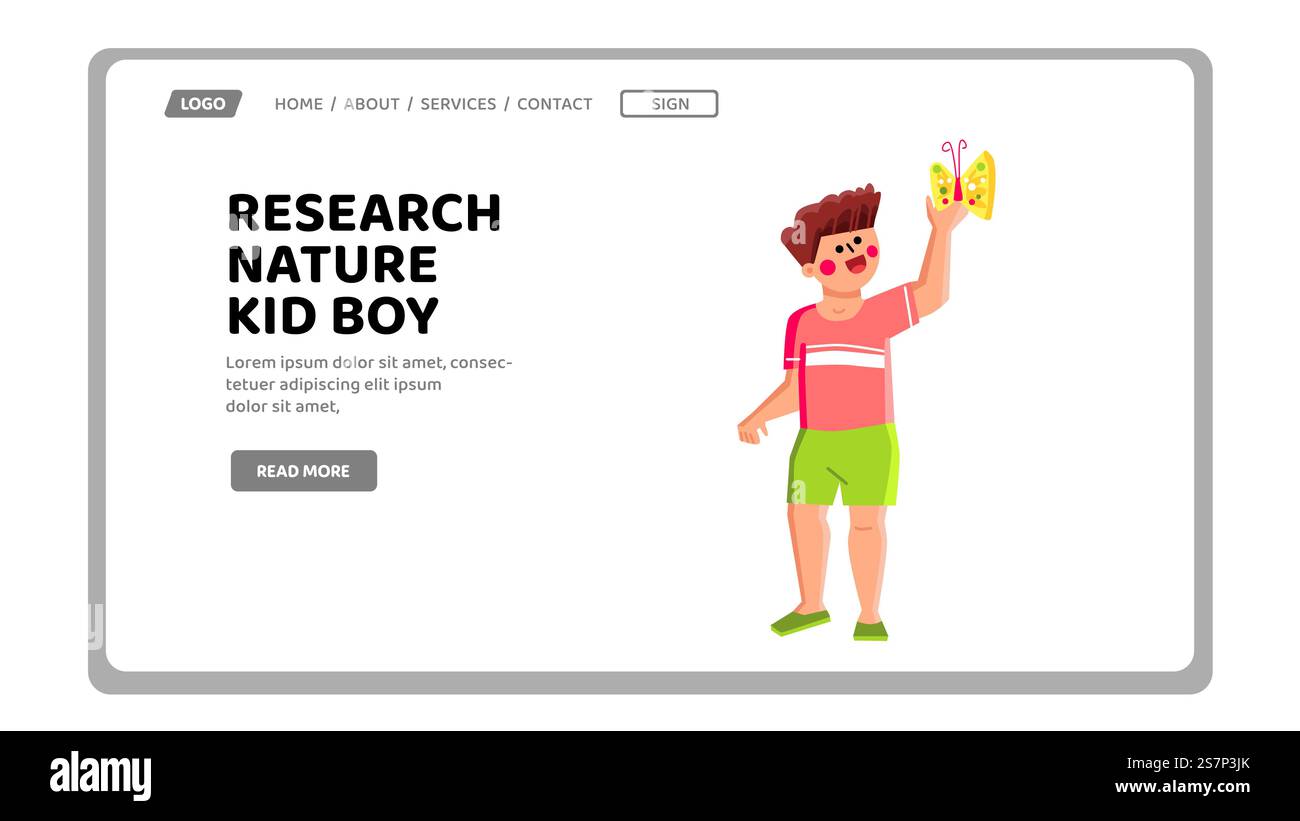 girl research nature kid boy vector. children home, activity together ...