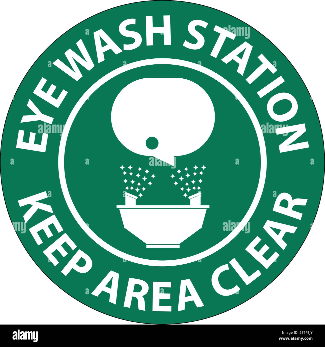 Floor Sign Eye Wash Station - Keep Area Clear Stock Vector Image & Art ...