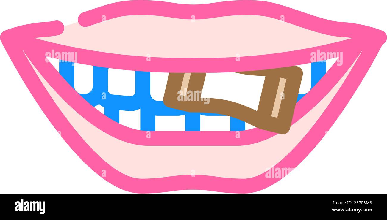 snus nicotine mouth color icon vector. snus nicotine mouth sign ...