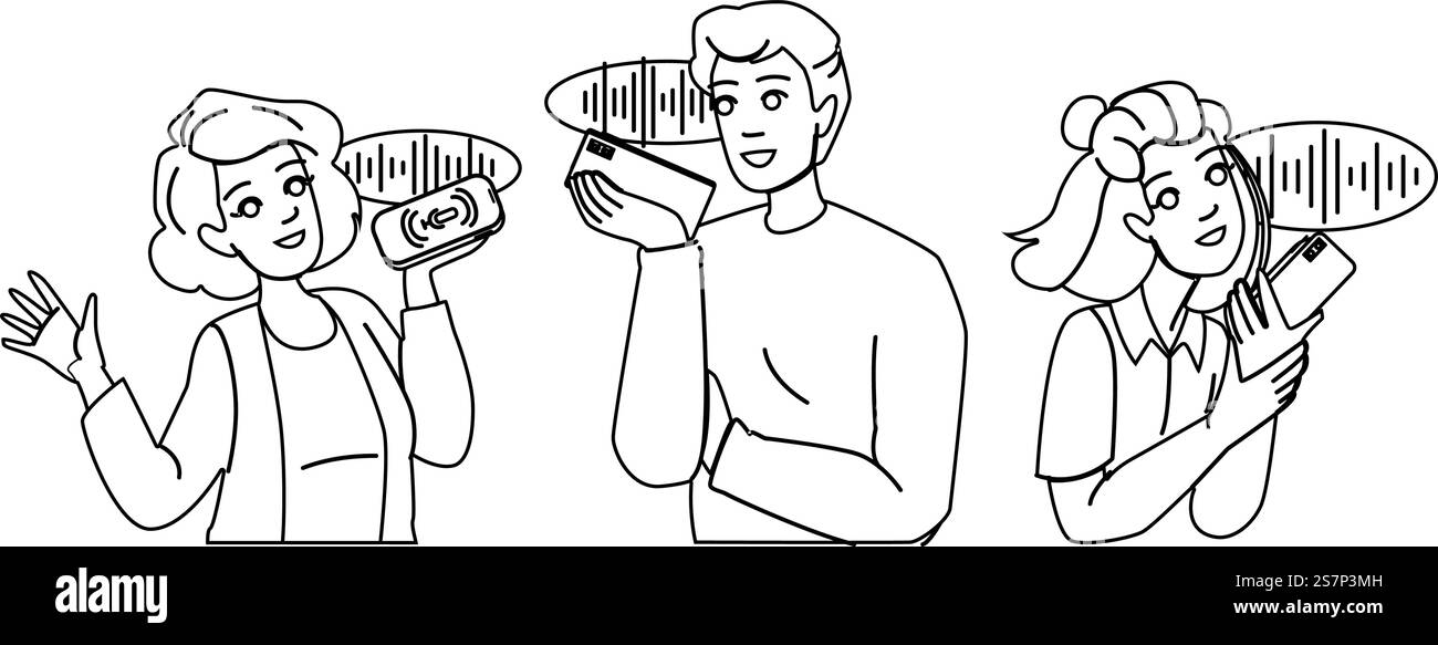 chat voice message vector. smartphone communication, internet audio ...