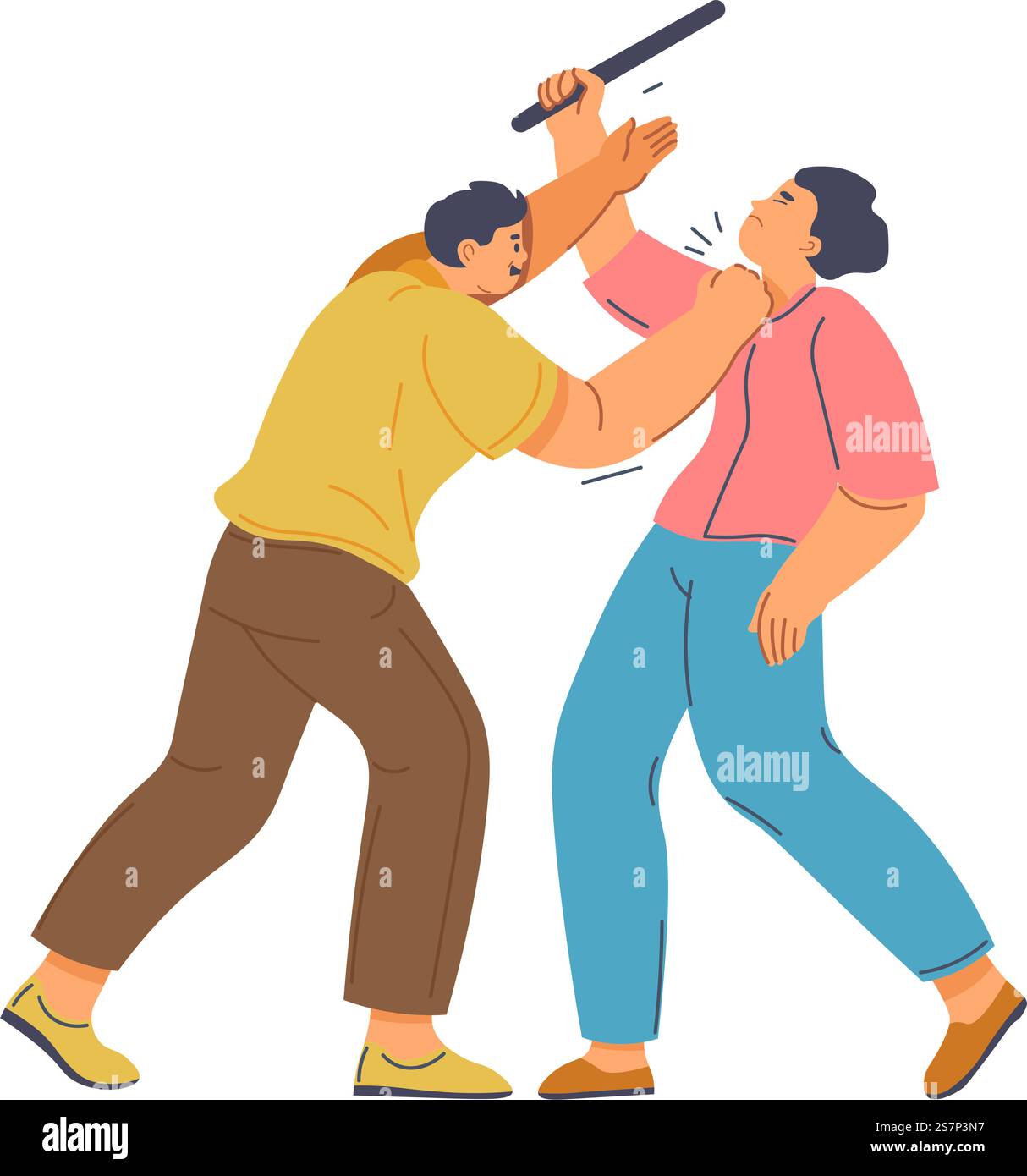 Learn how to protect oneself, isolated personages practicing on self ...