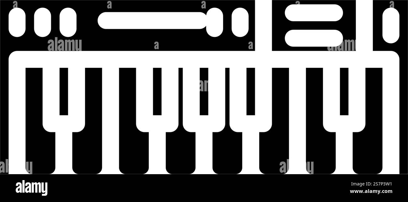 piano keys retro music glyph icon vector. piano keys retro music sign ...