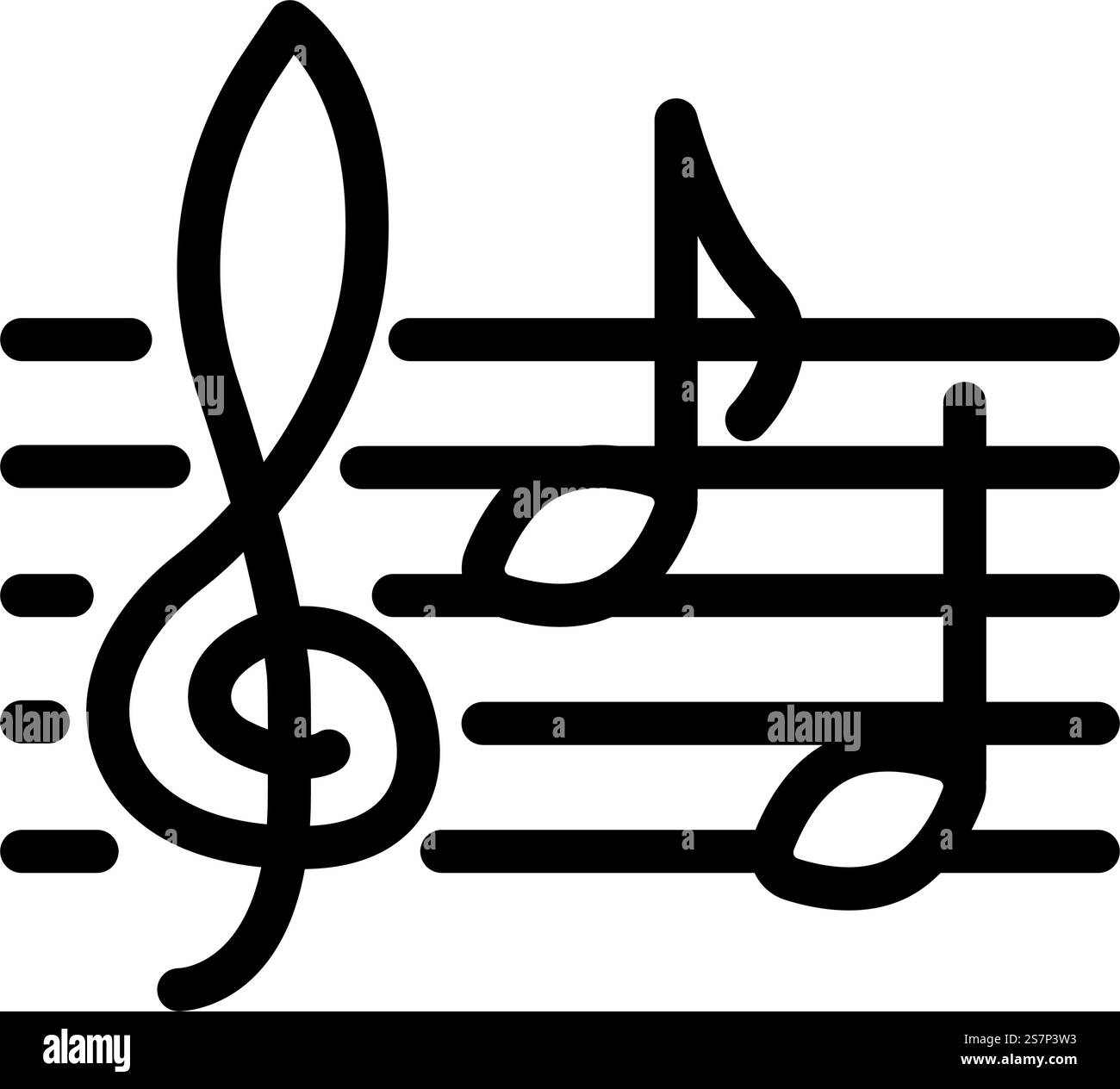 music notes retro line icon vector. music notes retro sign. isolated ...