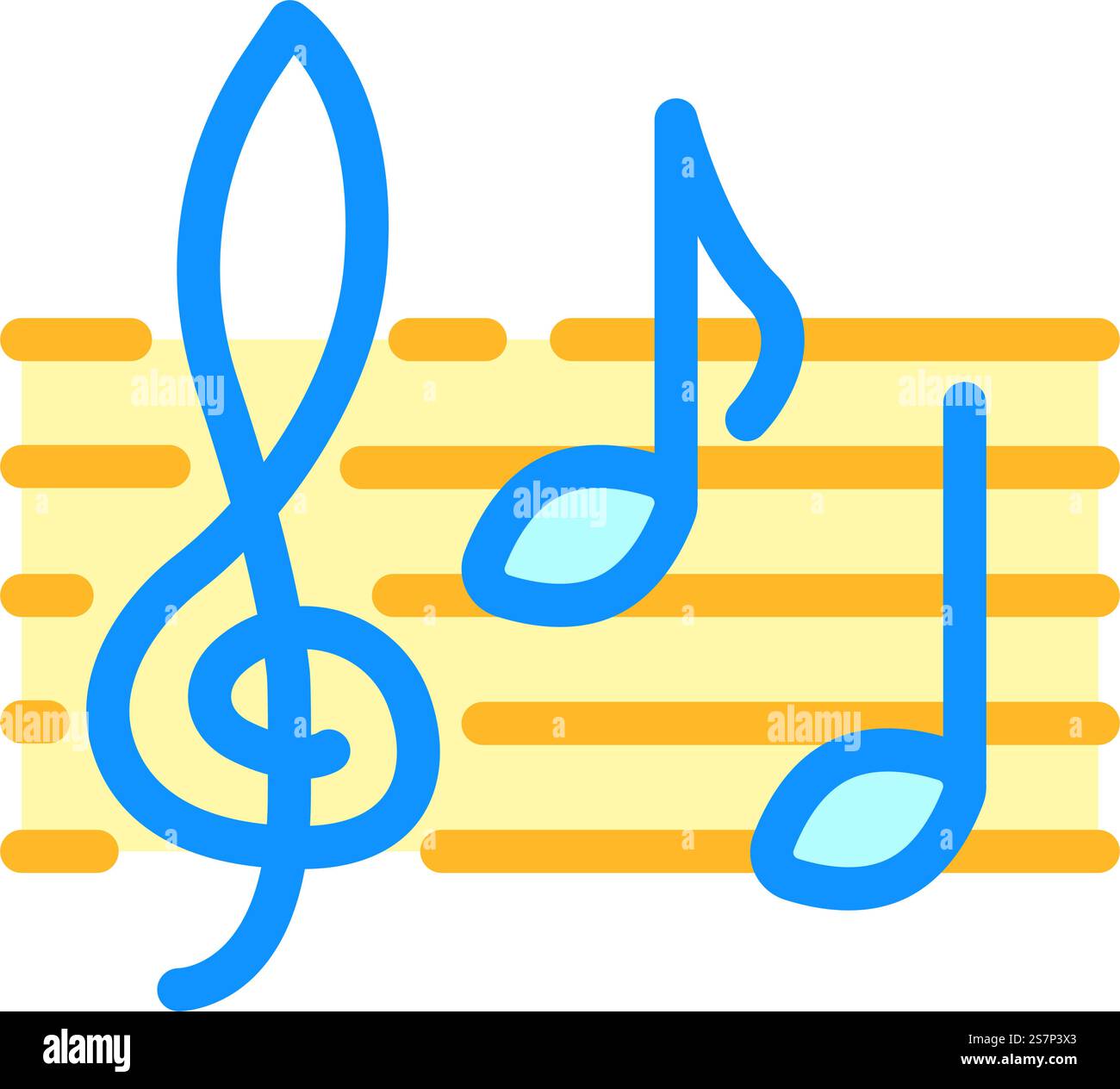music notes retro color icon vector. music notes retro sign. isolated ...