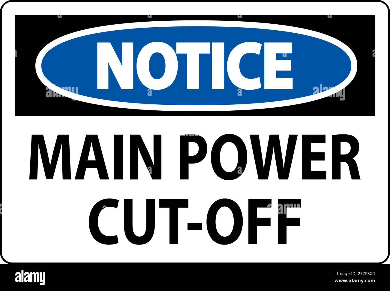 Notice Sign Main Power Cut-Off Stock Vector Image & Art - Alamy