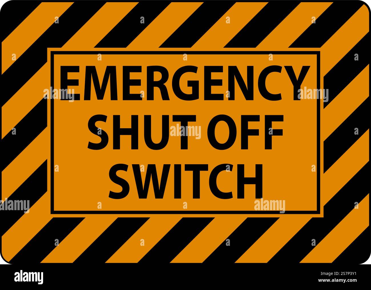 Automatic Start Hazard Sign Emergency Shut Off Switch Stock Vector ...
