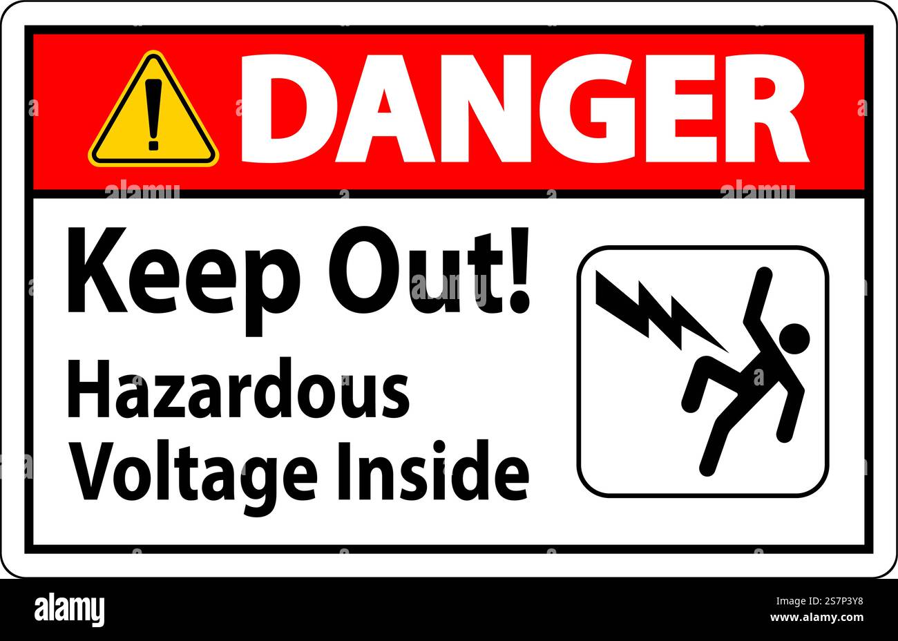 Danger Sign - Keep Out Hazardous Voltage Inside Stock Vector Image & Art - Alamy