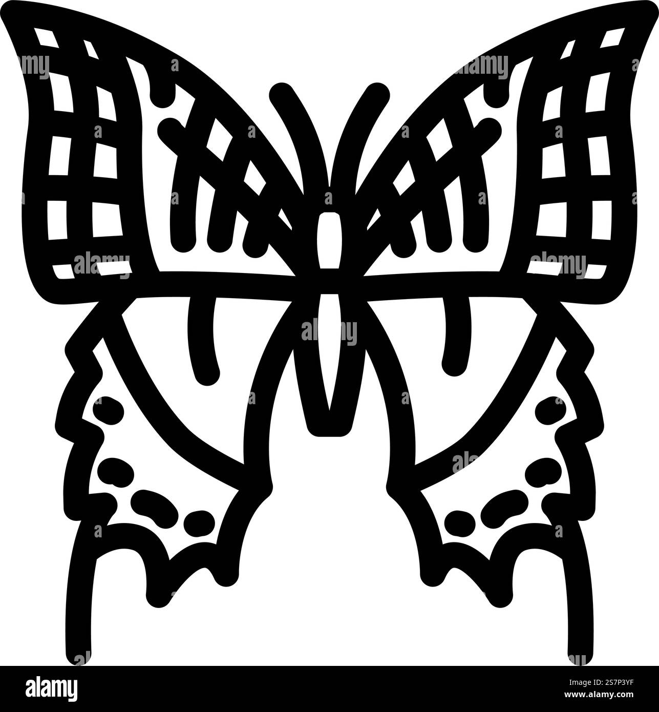 two tailed swallowtail insect line icon vector. two tailed swallowtail ...