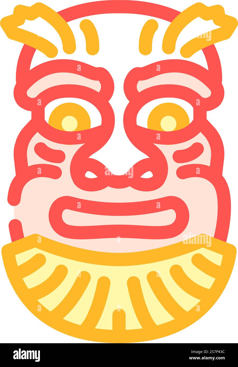 kagura dance mask shintoism color icon vector. kagura dance mask ...