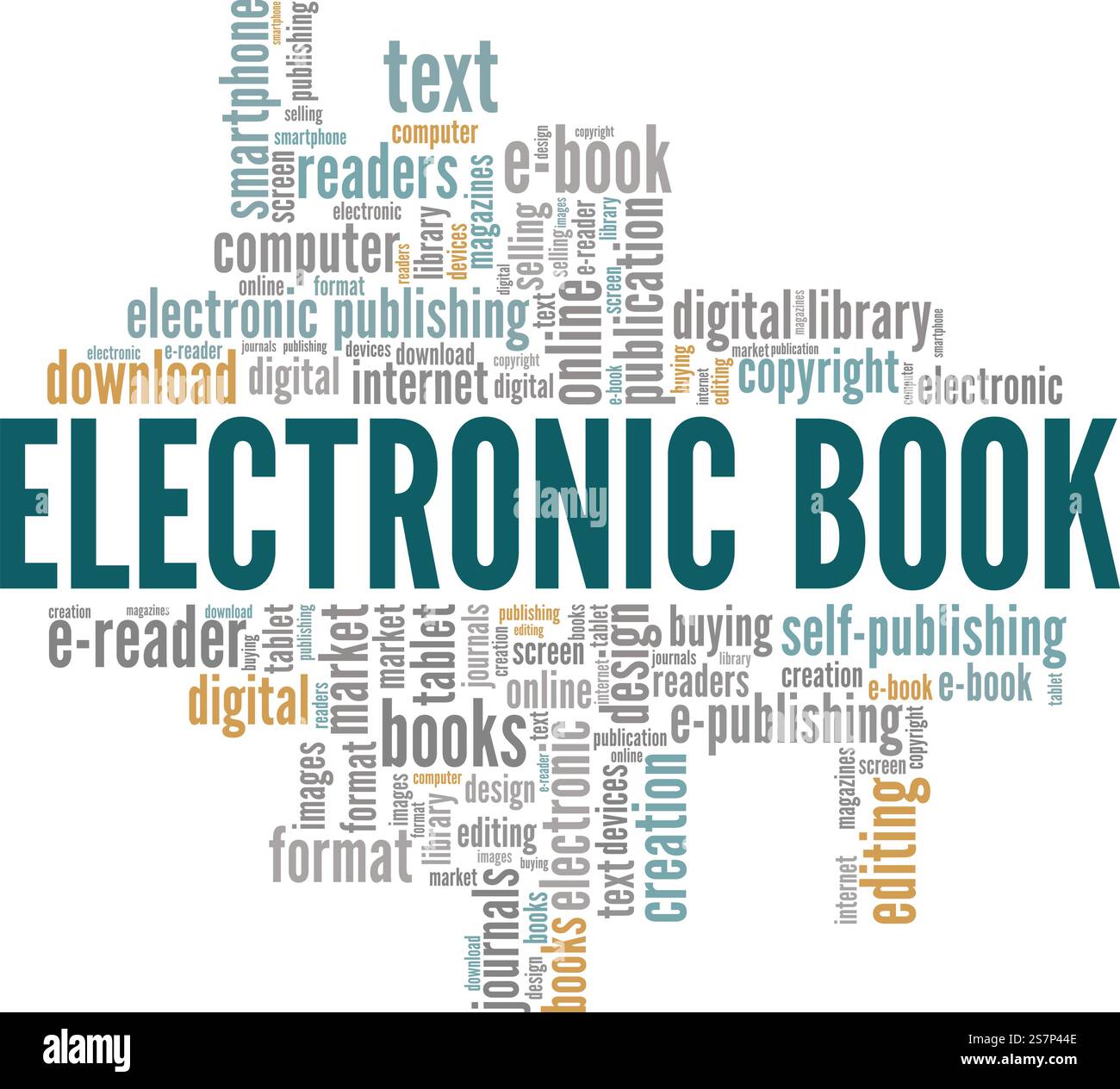 Electronic Book, e-book conceptual vector illustration word cloud ...