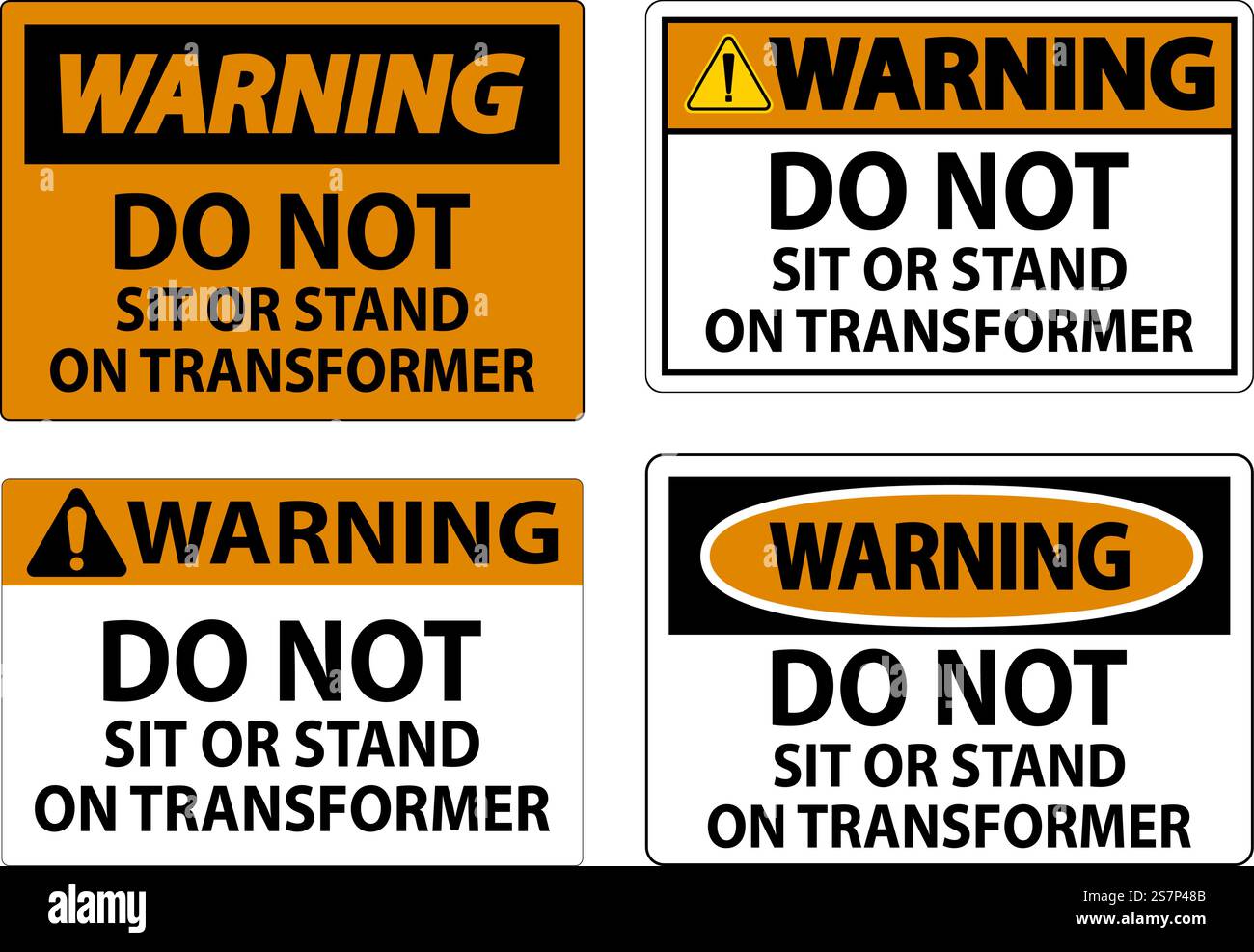 Warning Sign, Do Not Sit Or Stand On Transformer Stock Vector Image ...