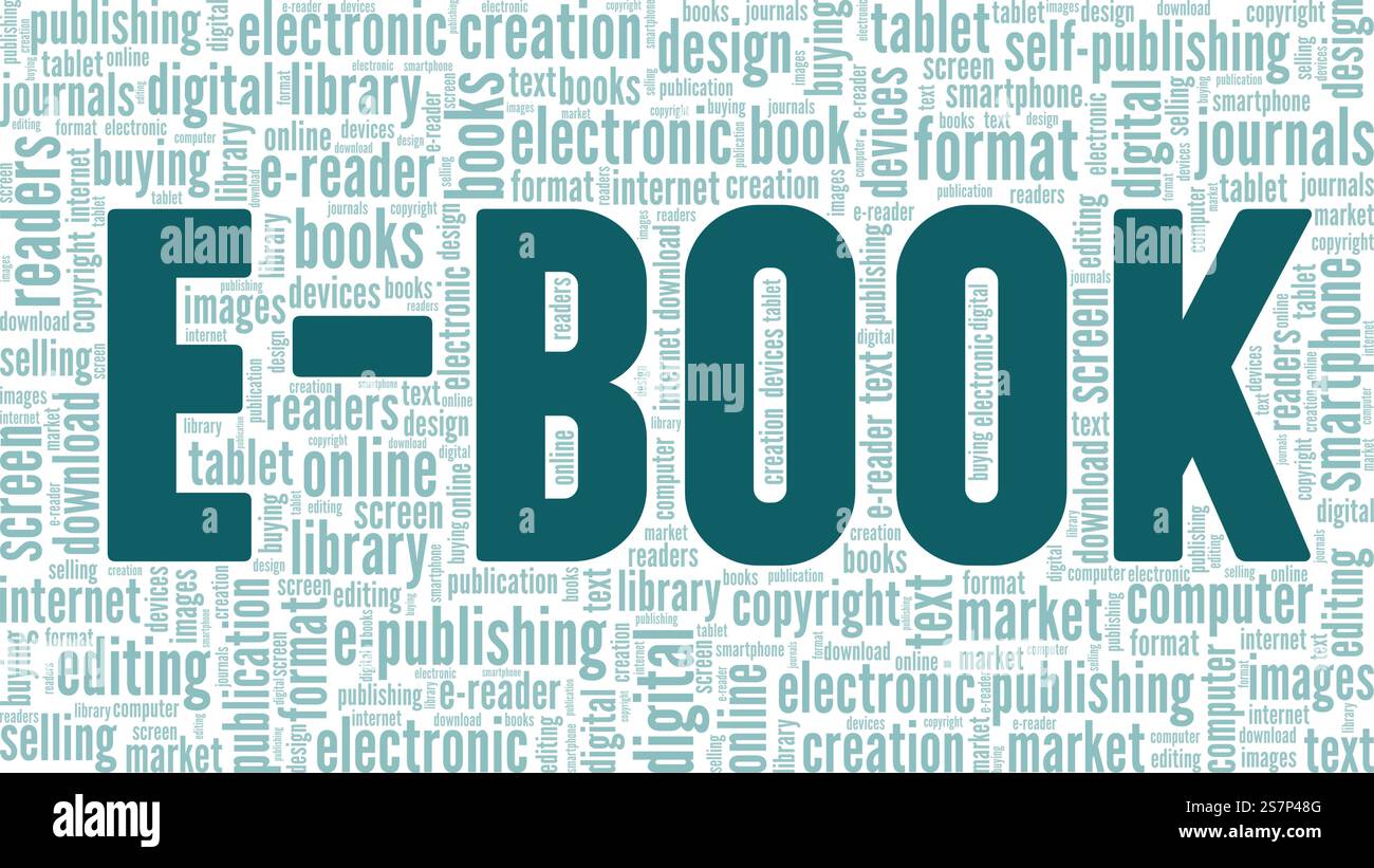 Electronic Book, e-book conceptual vector illustration word cloud ...