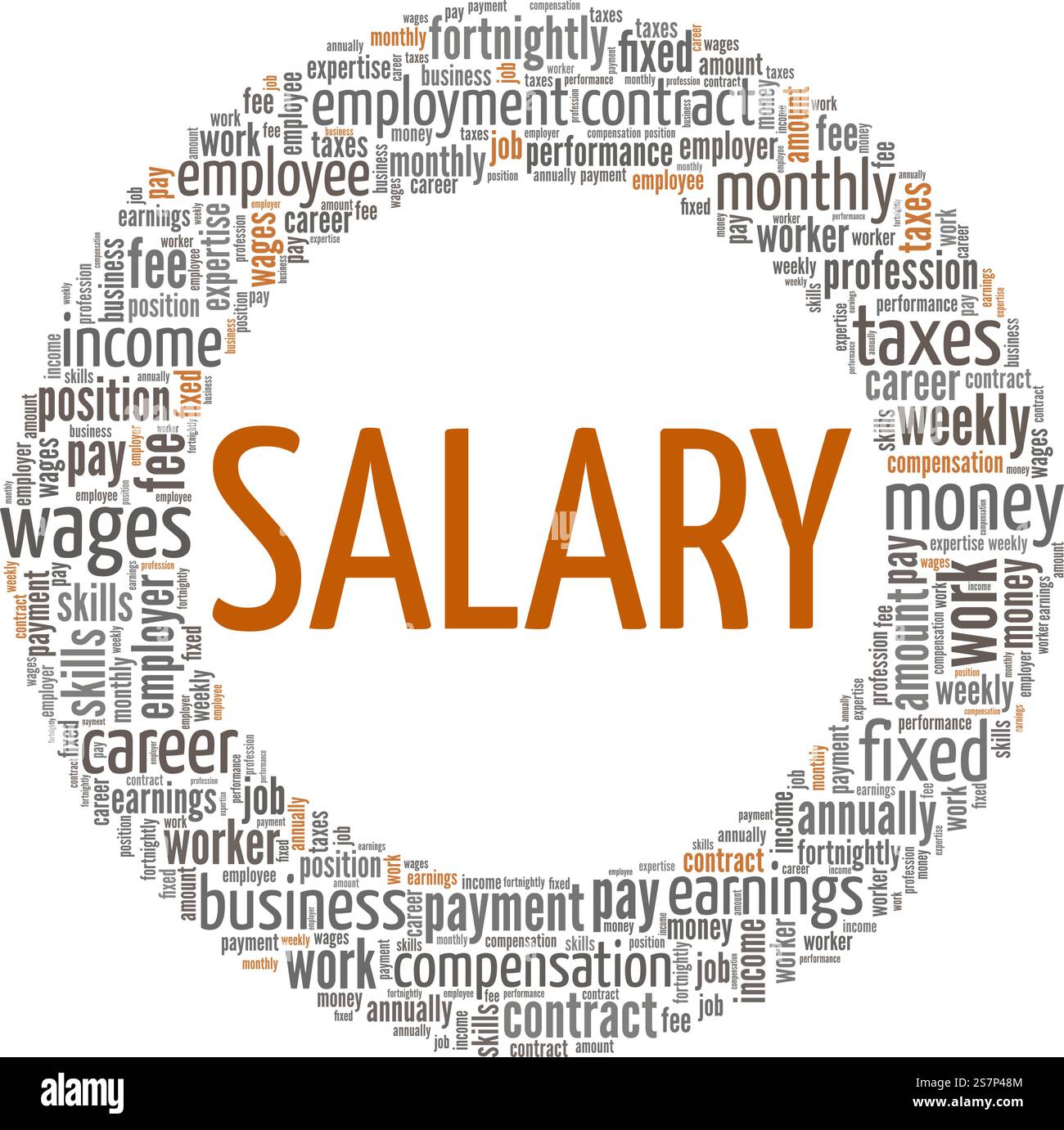 Salary word cloud conceptual design isolated on white background Stock ...